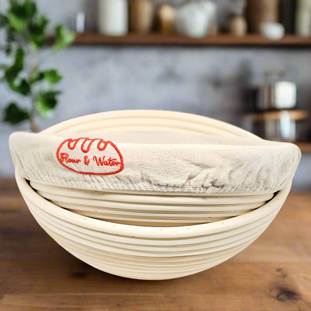 Round Banneton Sourdough Bread Proofing Basket with Cloth Liner – Flour ...